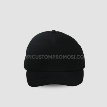 Topi Trucker Polos Hitam - Topi Custom Promosi
